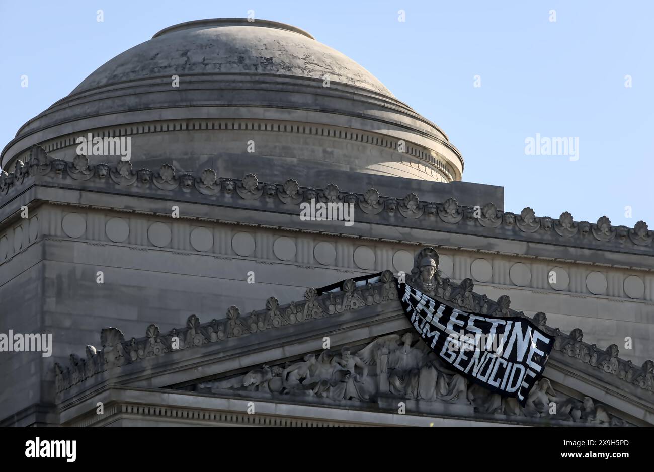 Brooklyn, NY - May 31 2024: Pro Palestine sign during protest on the ...