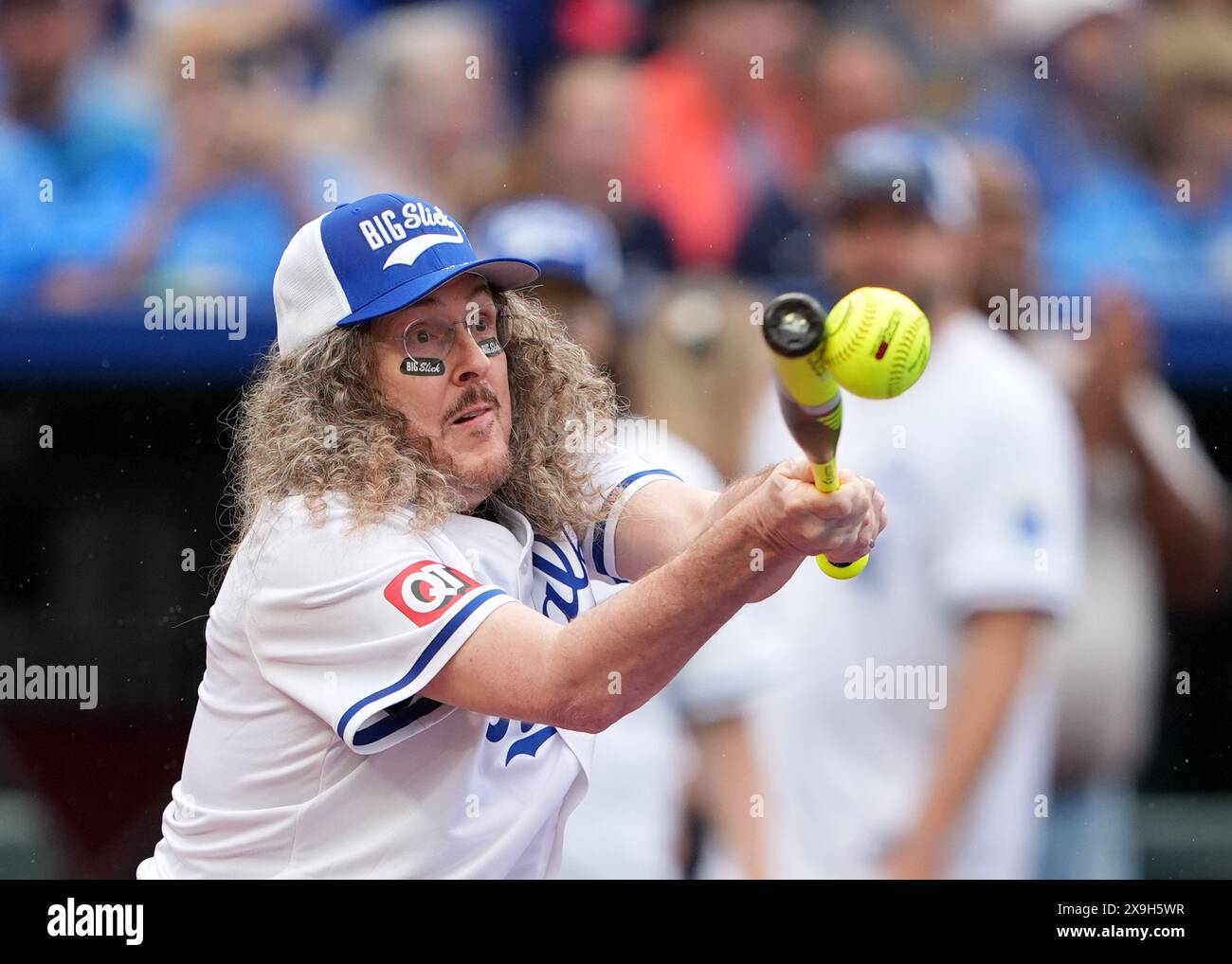 MAY 31, 2024: Weird Al gets a hit in the "Big Slick"" at Kauffman ...