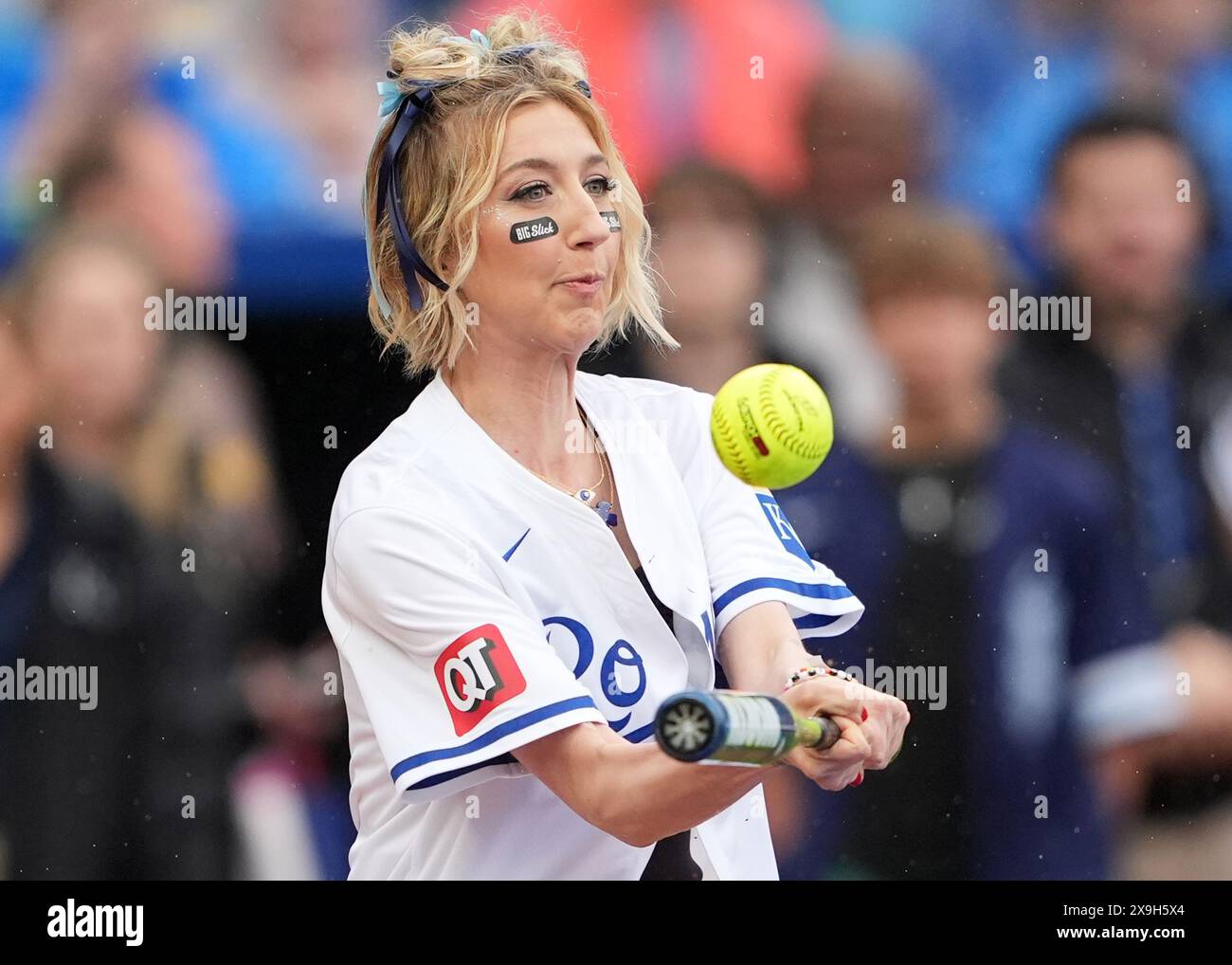 MAY 31, 2024: Heidi Gardner makes contact in the "Big Slick"" at ...