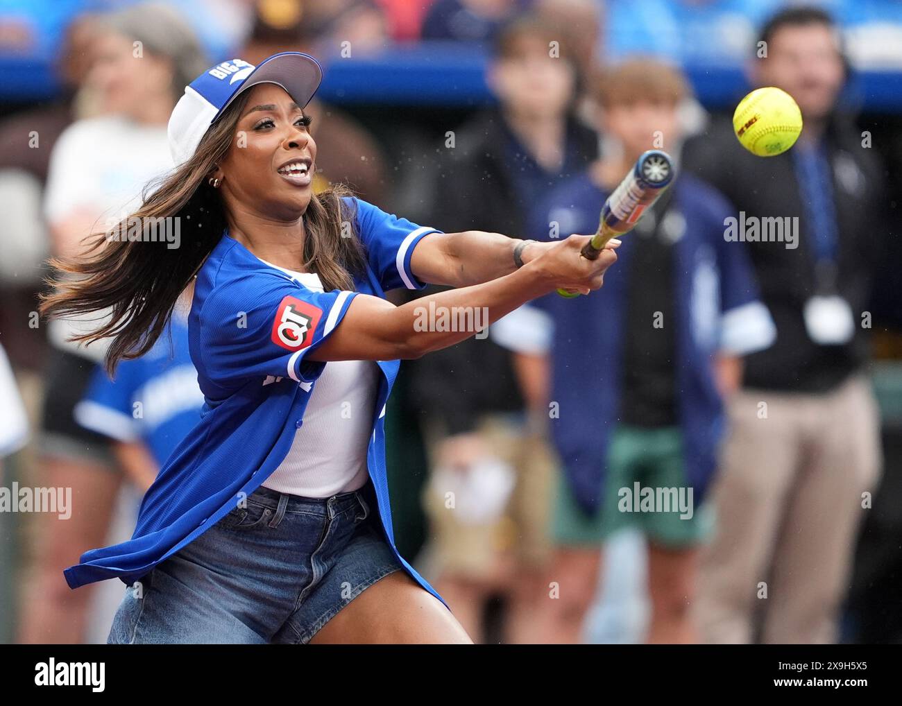MAY 31, 2024: Ego Nwodim gets a hit in the "Big Slick"" at Kauffman ...