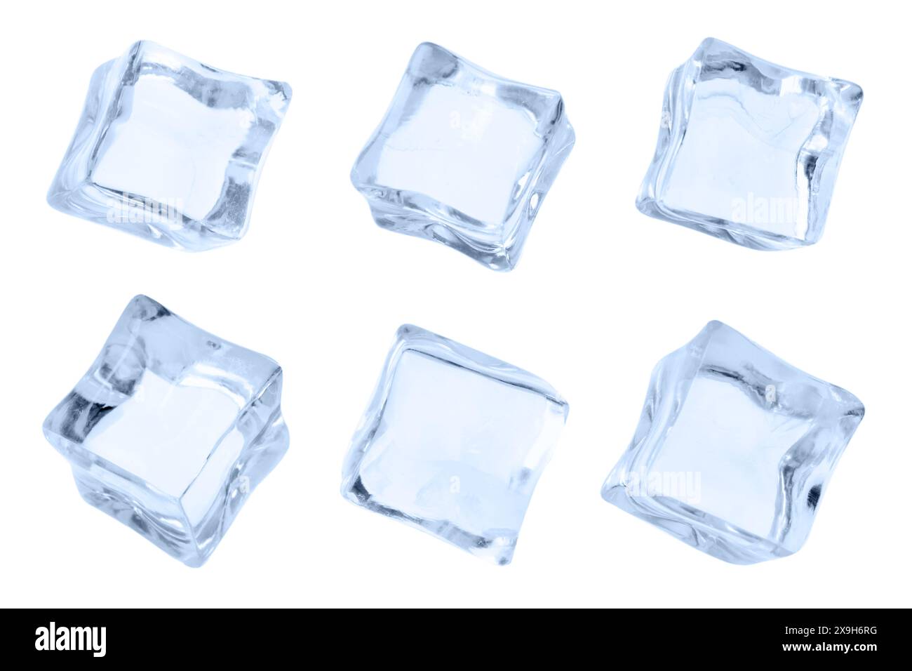 Crystal clear ice cubes isolated on white, set Stock Photo - Alamy