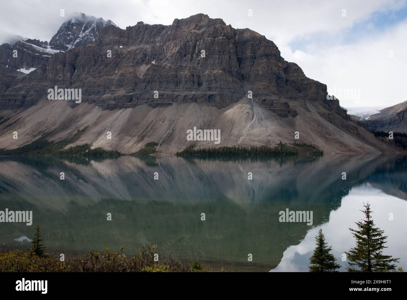 Bow Lake in the Canadian Rocky Mountains in Banff National Park in ...