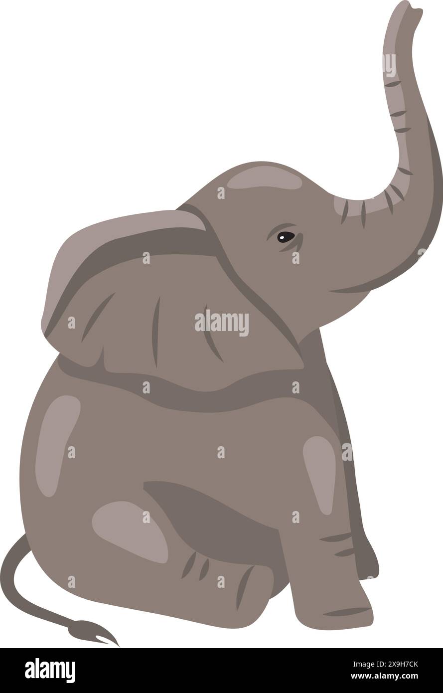 baby elephant sitting Stock Vector Image & Art - Alamy