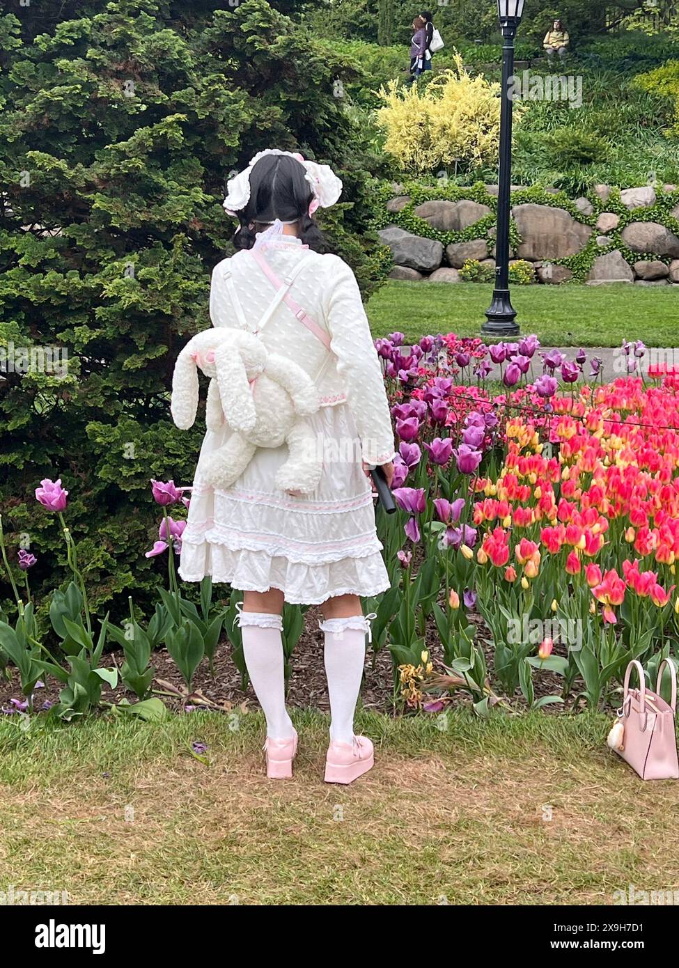 High school aged girl dressed in Anime type fashion at the Brooklyn ...