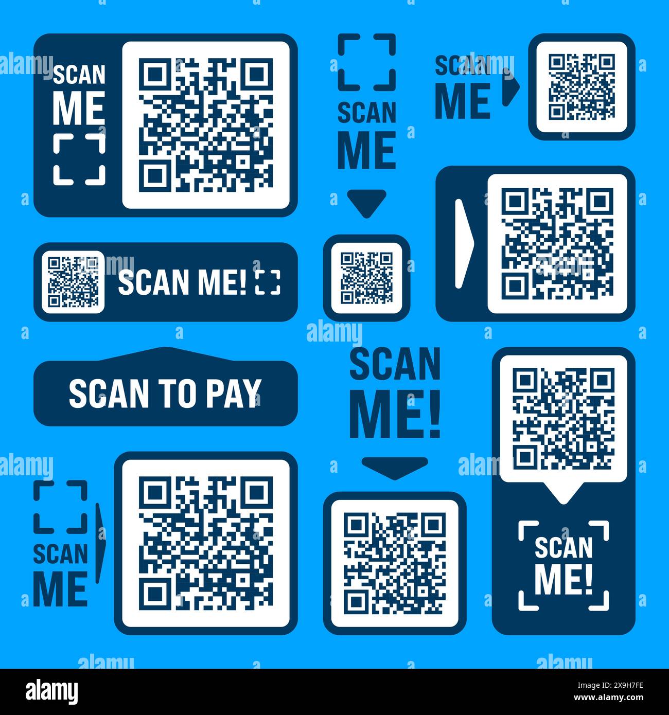 Scan me QR code sticker with text. Online payment. Special offer sale ...