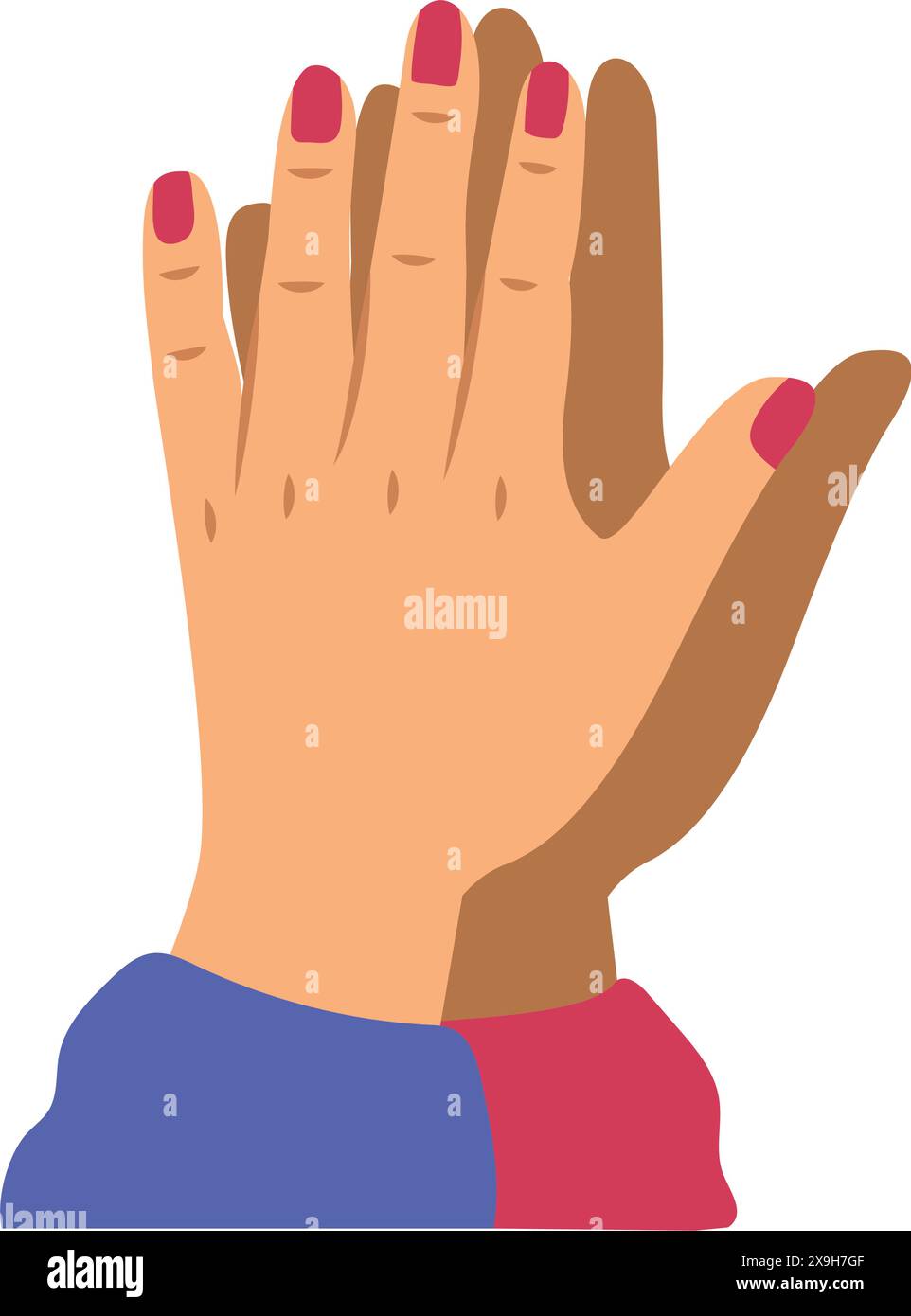 two hands giving a high five gesture Stock Vector Image & Art - Alamy