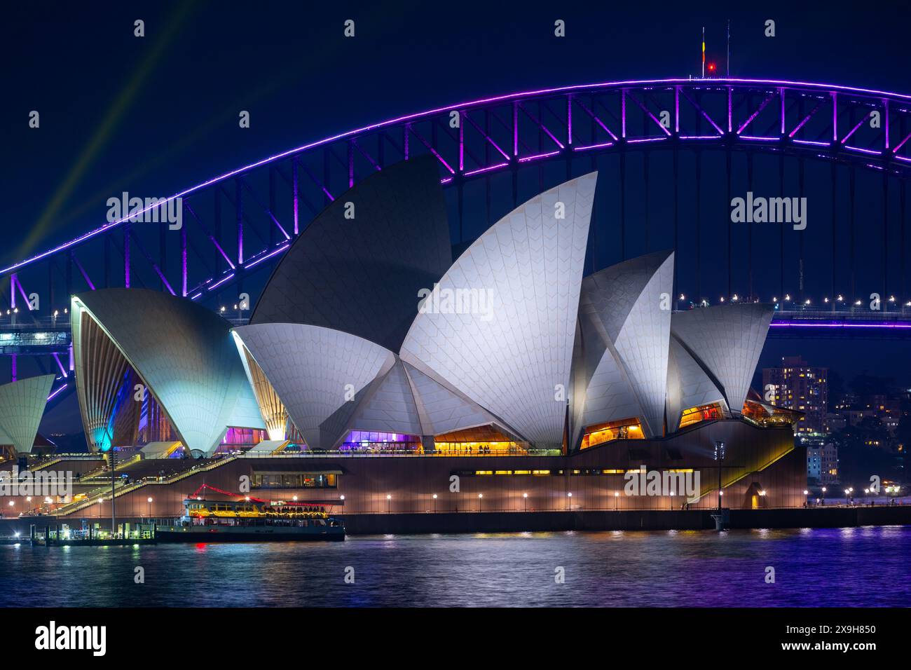 Sydney, Australia, 31 May 2024. Special lighting adorns Sydney Harbour during the 2024 'Vivid ...