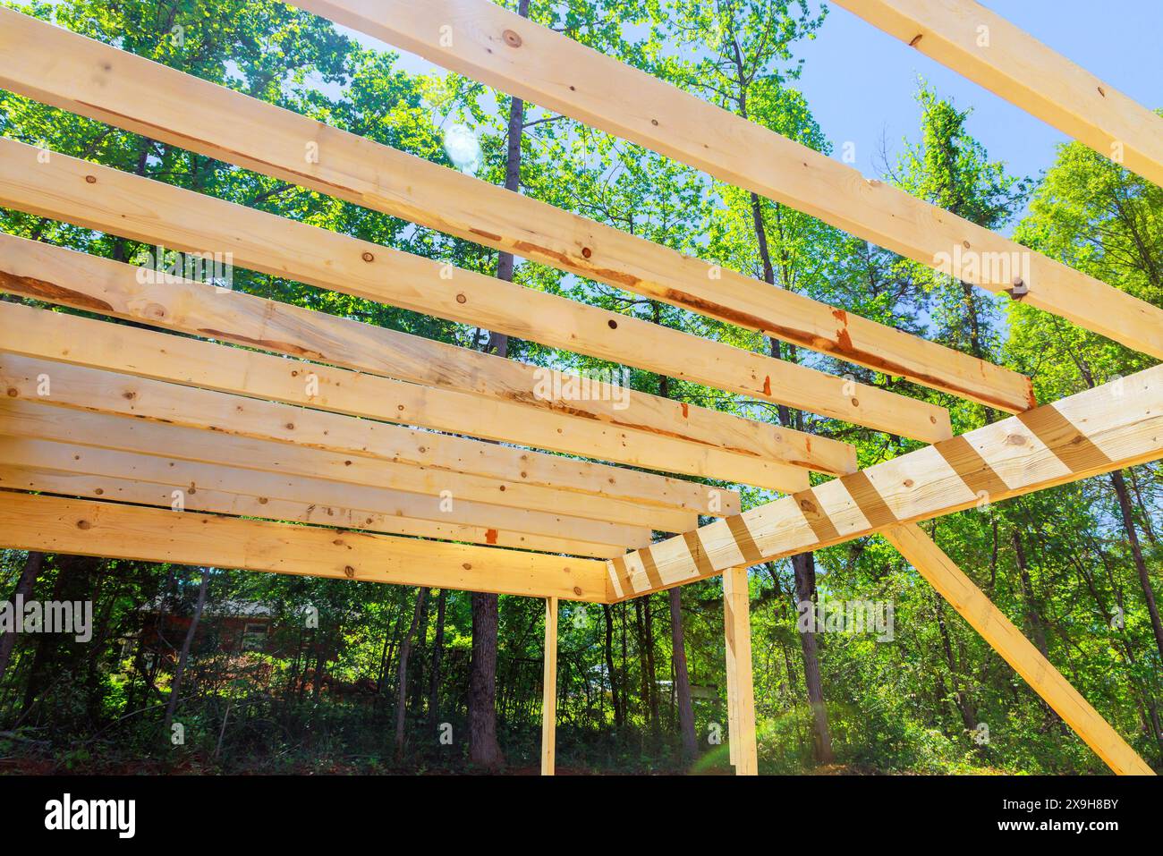 When remodeling house, wood framing is used to support beams Stock ...