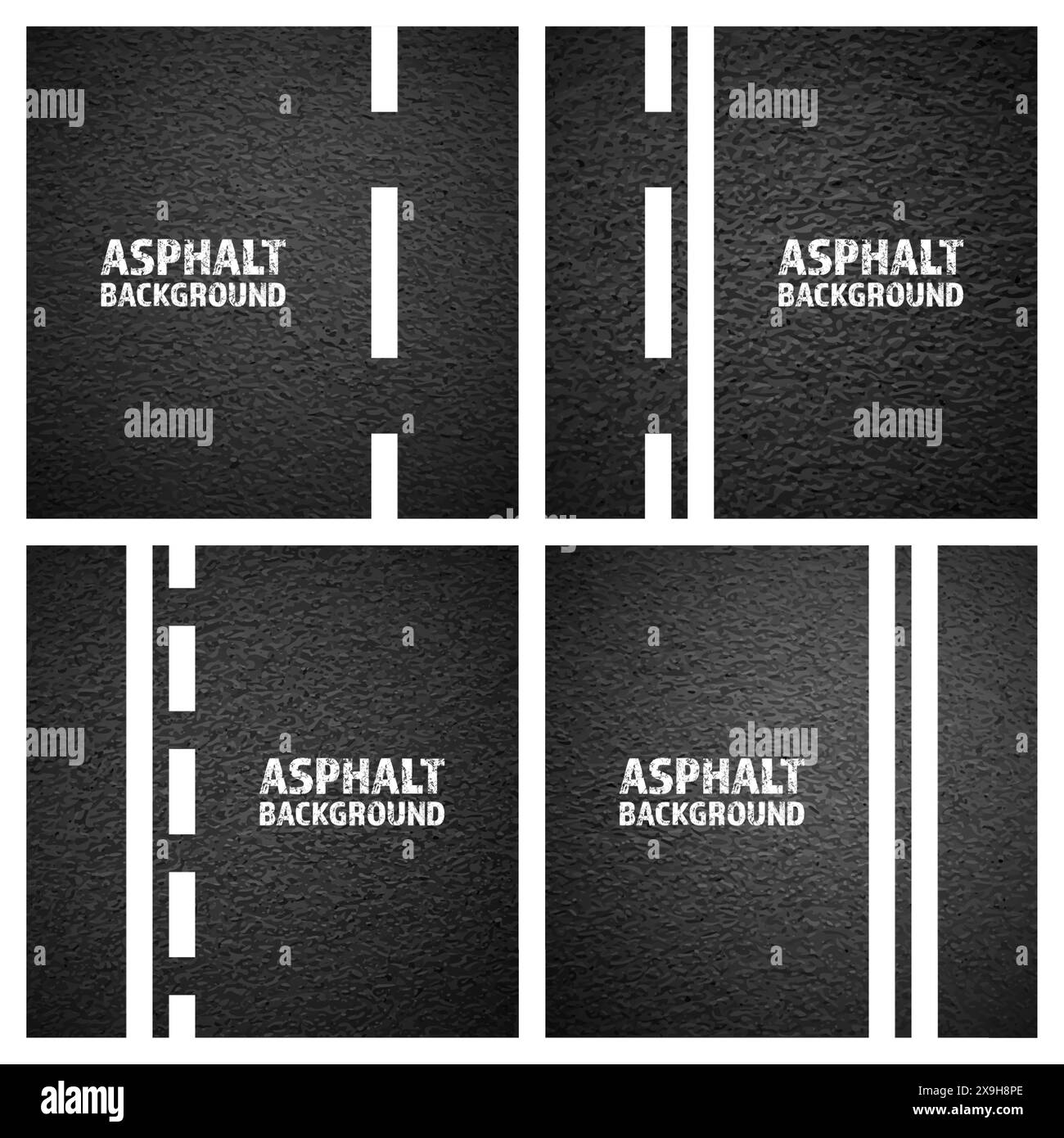 Asphalt road with white lane marking, concrete highway surface, texture ...