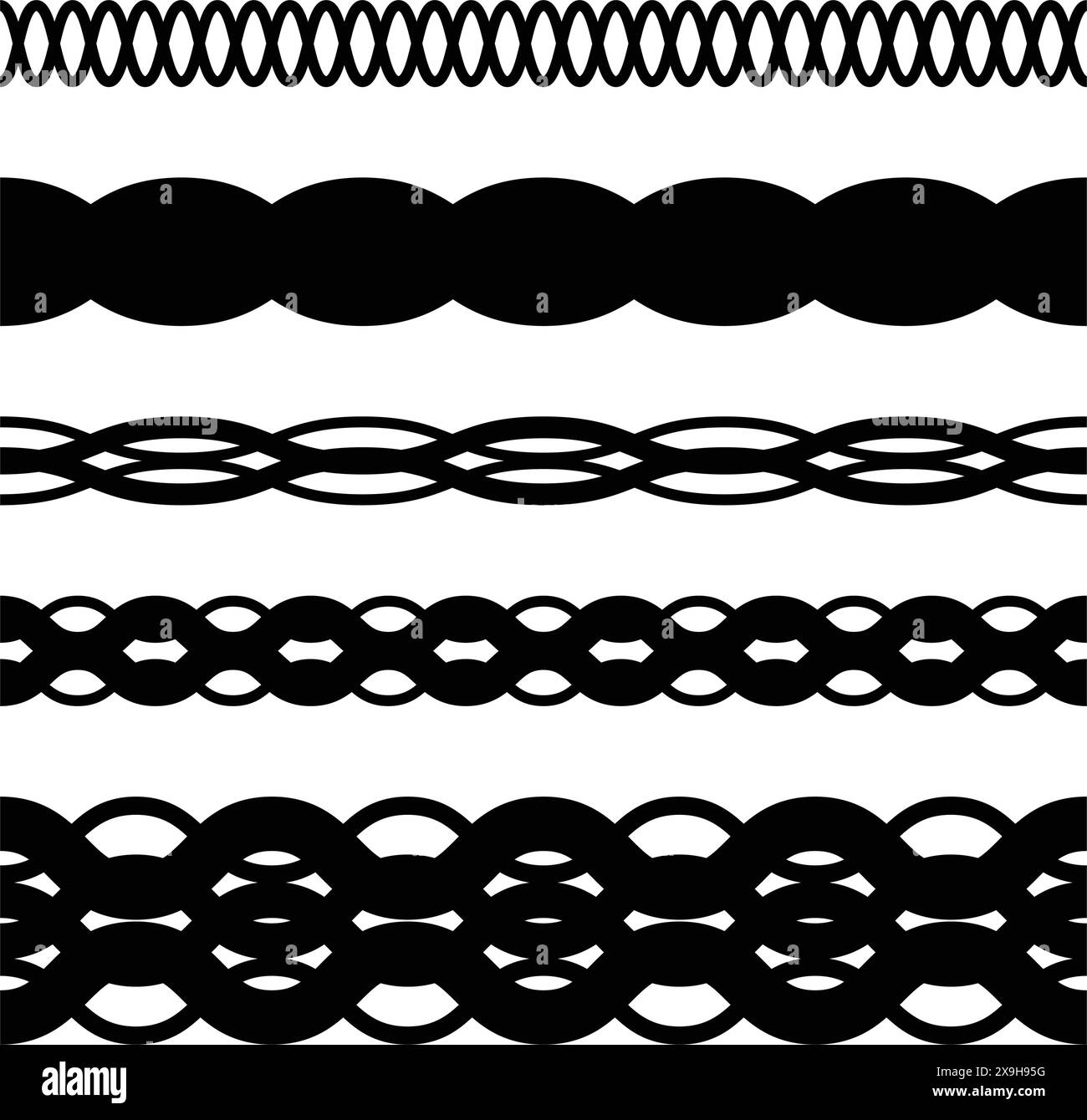 Border frame wavy line divider, geometric shape element, horizontal ...