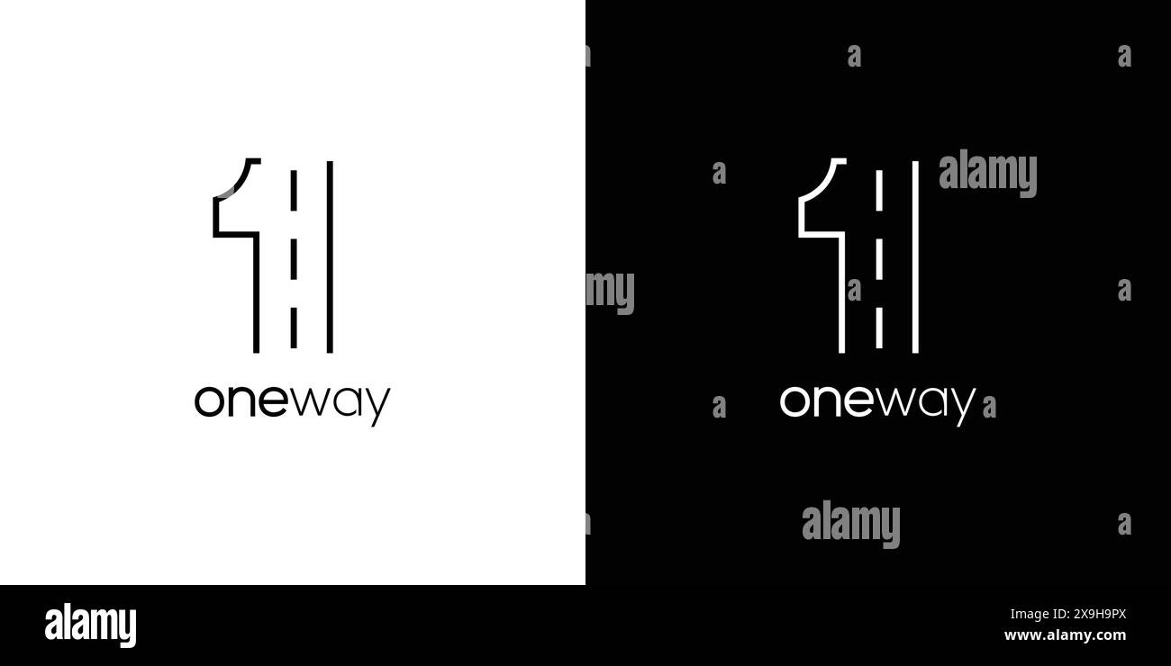 Unique and modern One way logo design Stock Vector Image & Art - Alamy