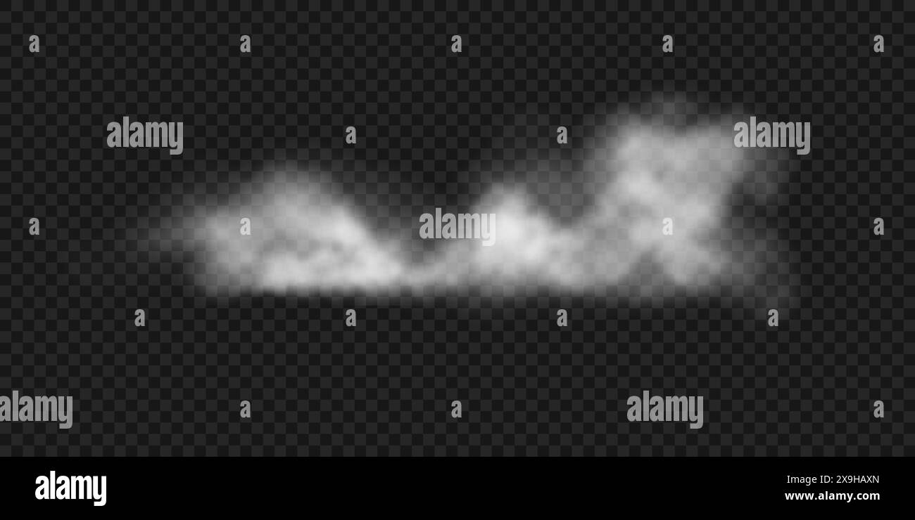 White smoke, clouds. Realistic vector illustration Stock Vector Image ...