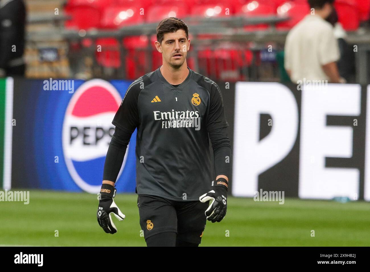 London, UK. 31st May, 2024. Thibaut Courtois of Real Madrid seen during ...