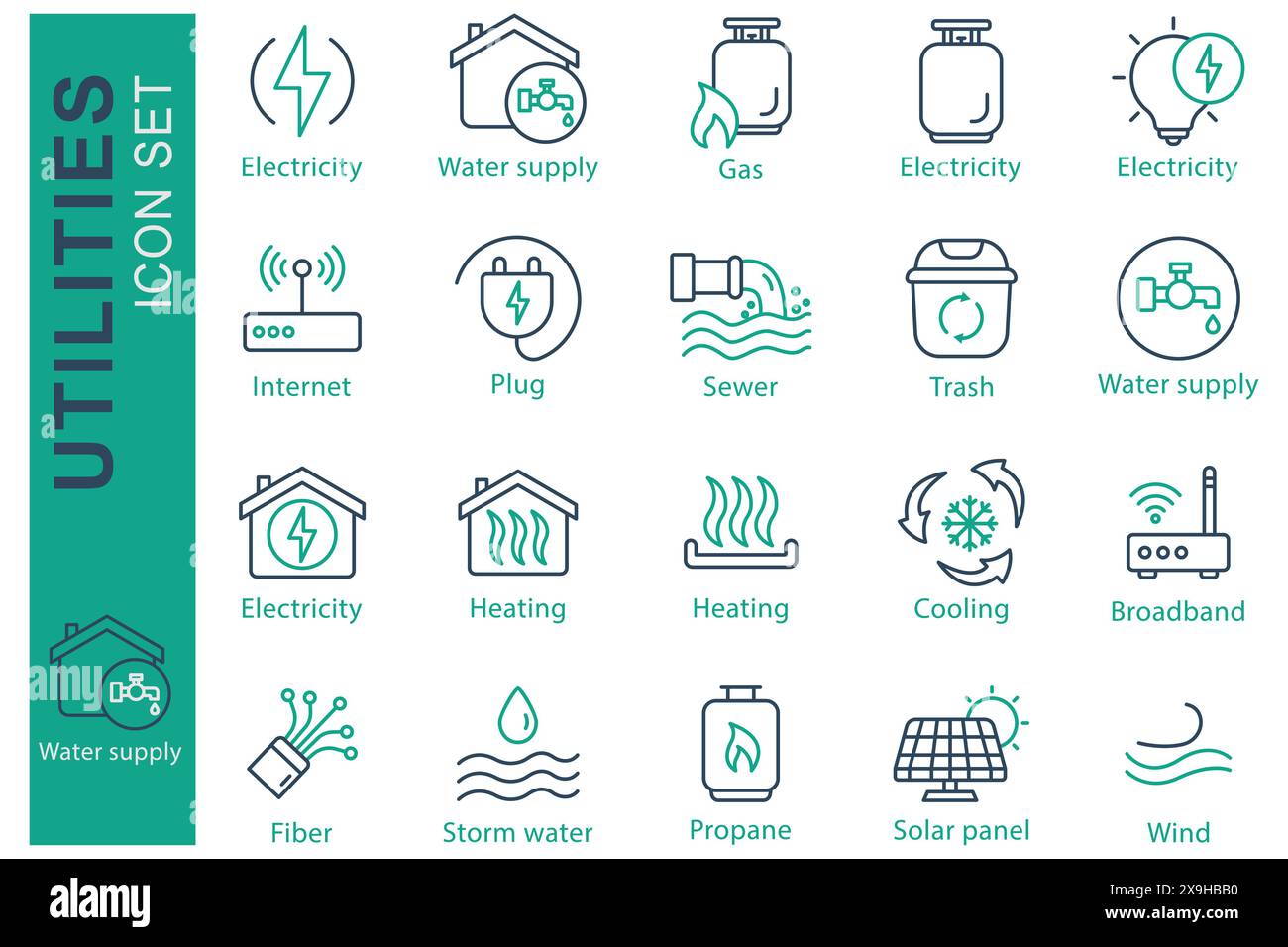 Housing and public utilities Stock Vector Images - Alamy