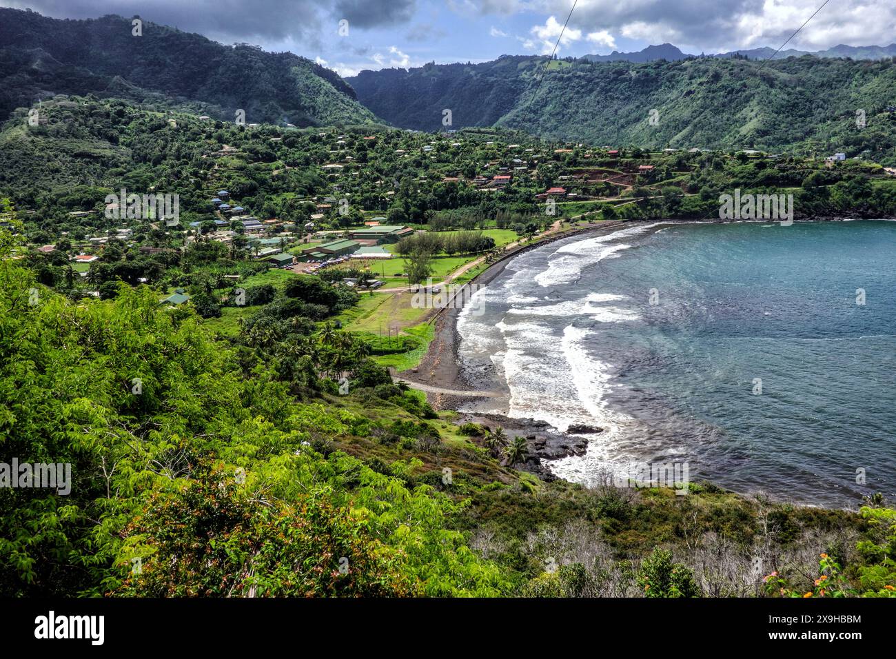 View of Atuona beach on Hiva Oa, Marquesas Islands, French Polynesia ...