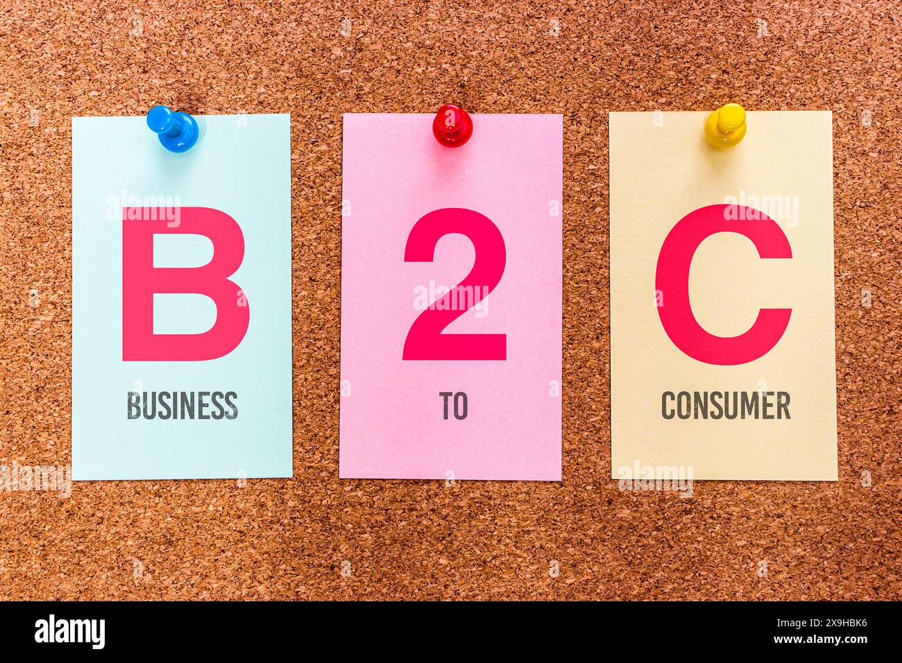 Conceptual 3 letters keyword B2C (Business-to-Consumer), on ...