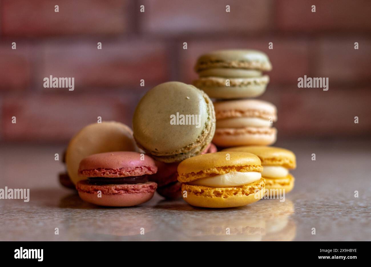 Brick wall many colors hi-res stock photography and images - Alamy
