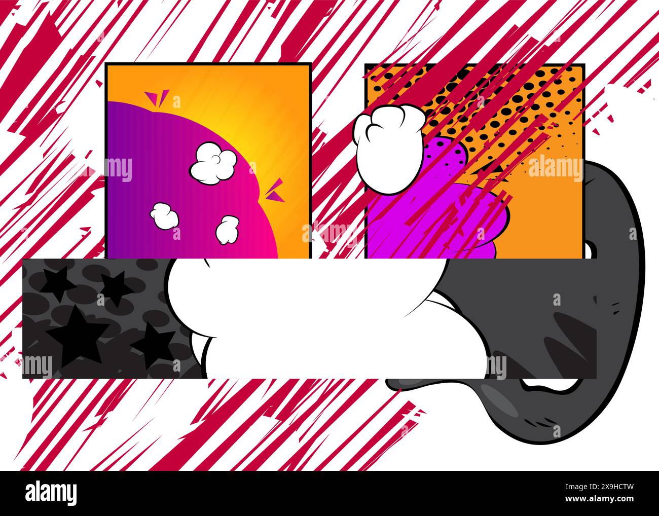 Awesome Cartoon Abstract Background, comic book page layout backdrop ...