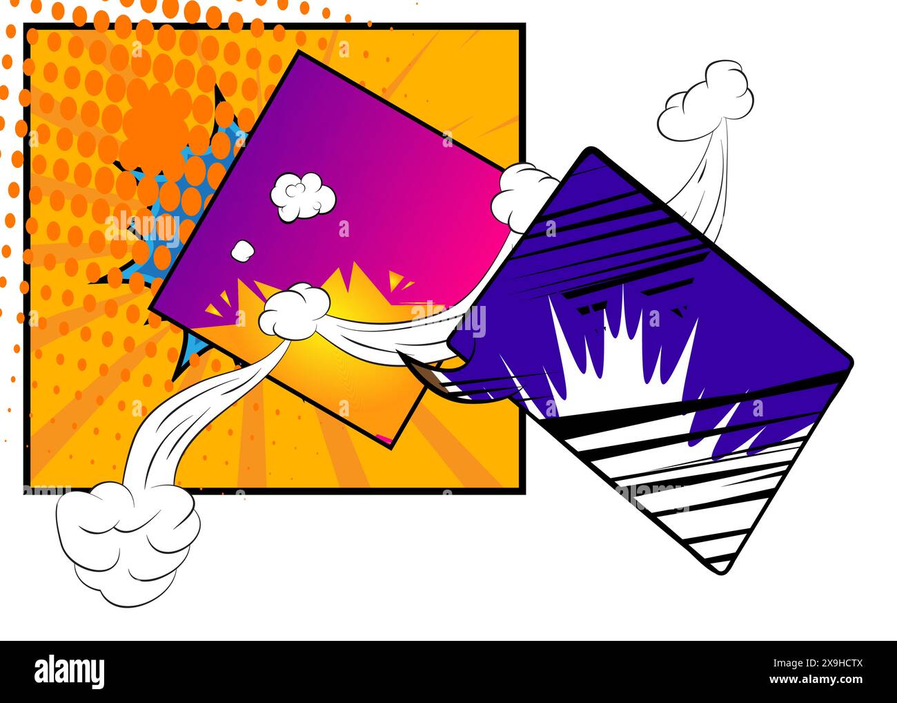 Awesome Cartoon Abstract Background, comic book page layout backdrop ...