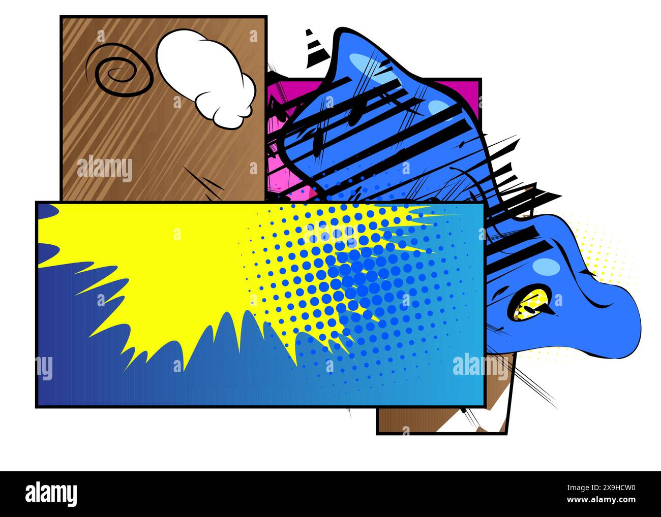 Awesome Cartoon Abstract Background, comic book page layout backdrop ...