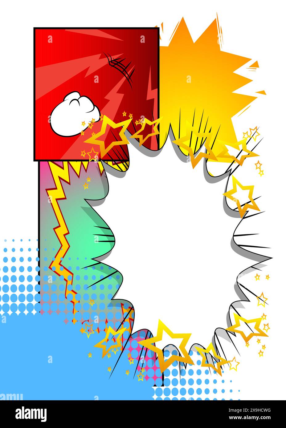 Awesome Cartoon Abstract Background, comic book page layout backdrop ...
