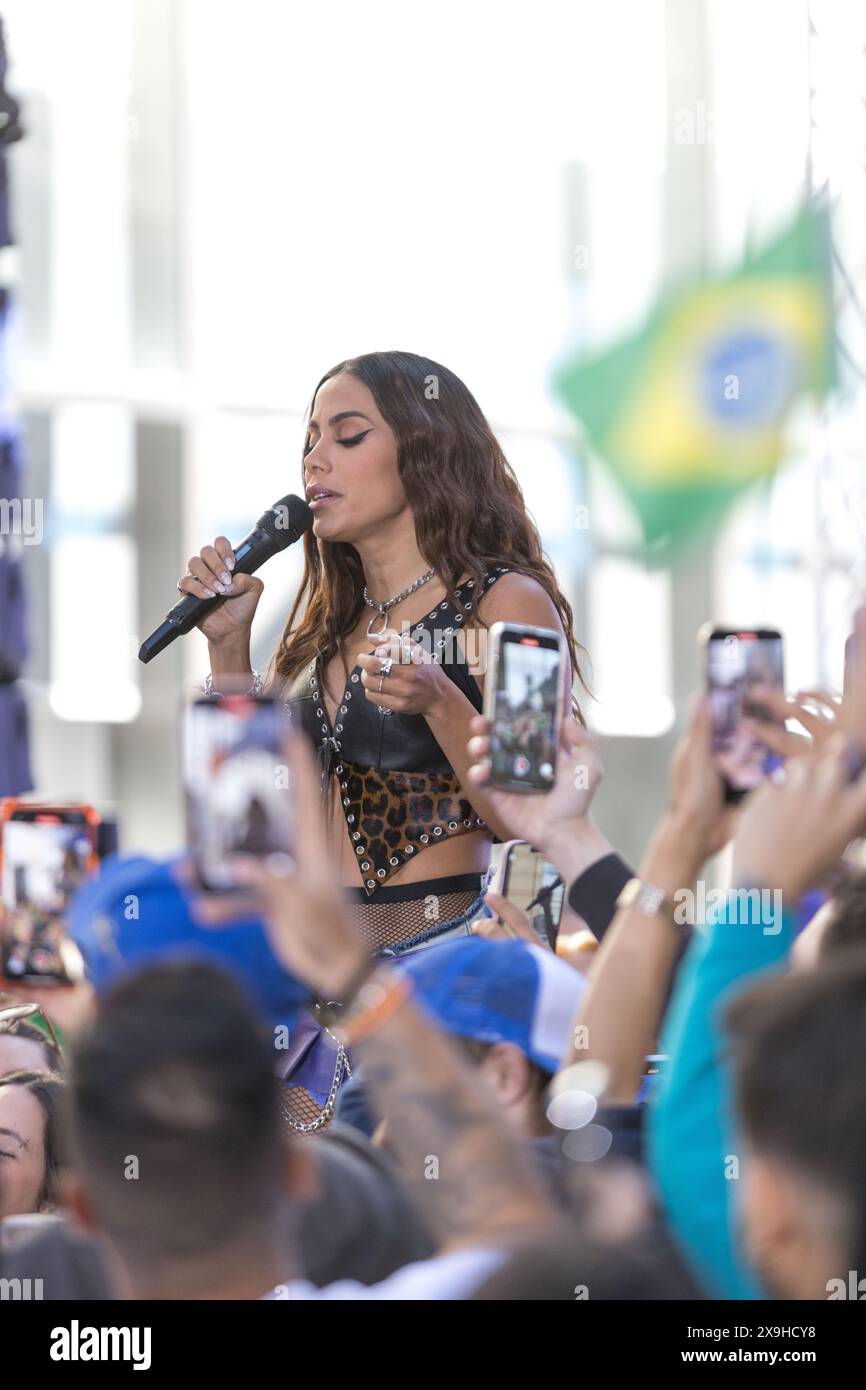 Brazilian singer Anitta during a performance at the 2024 Citi Concert ...