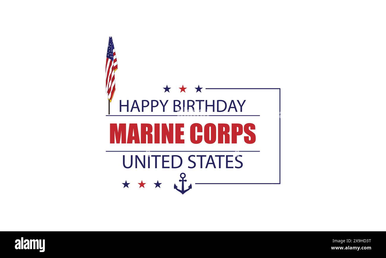 United States Marine Corps Birthday Text Style with the USA Flag Stock ...