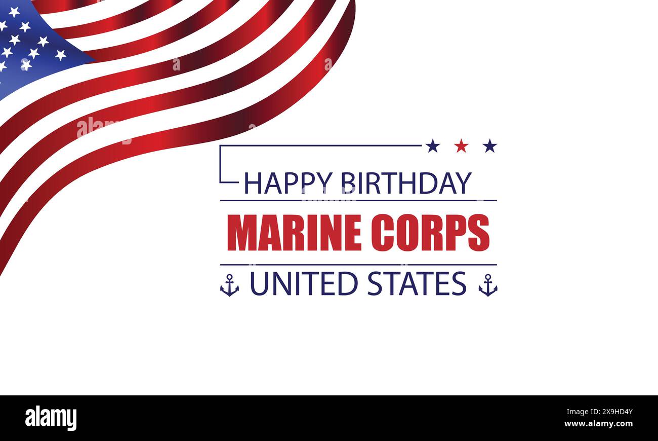 United States Marine Corps Birthday Text Style with the USA Flag Stock ...