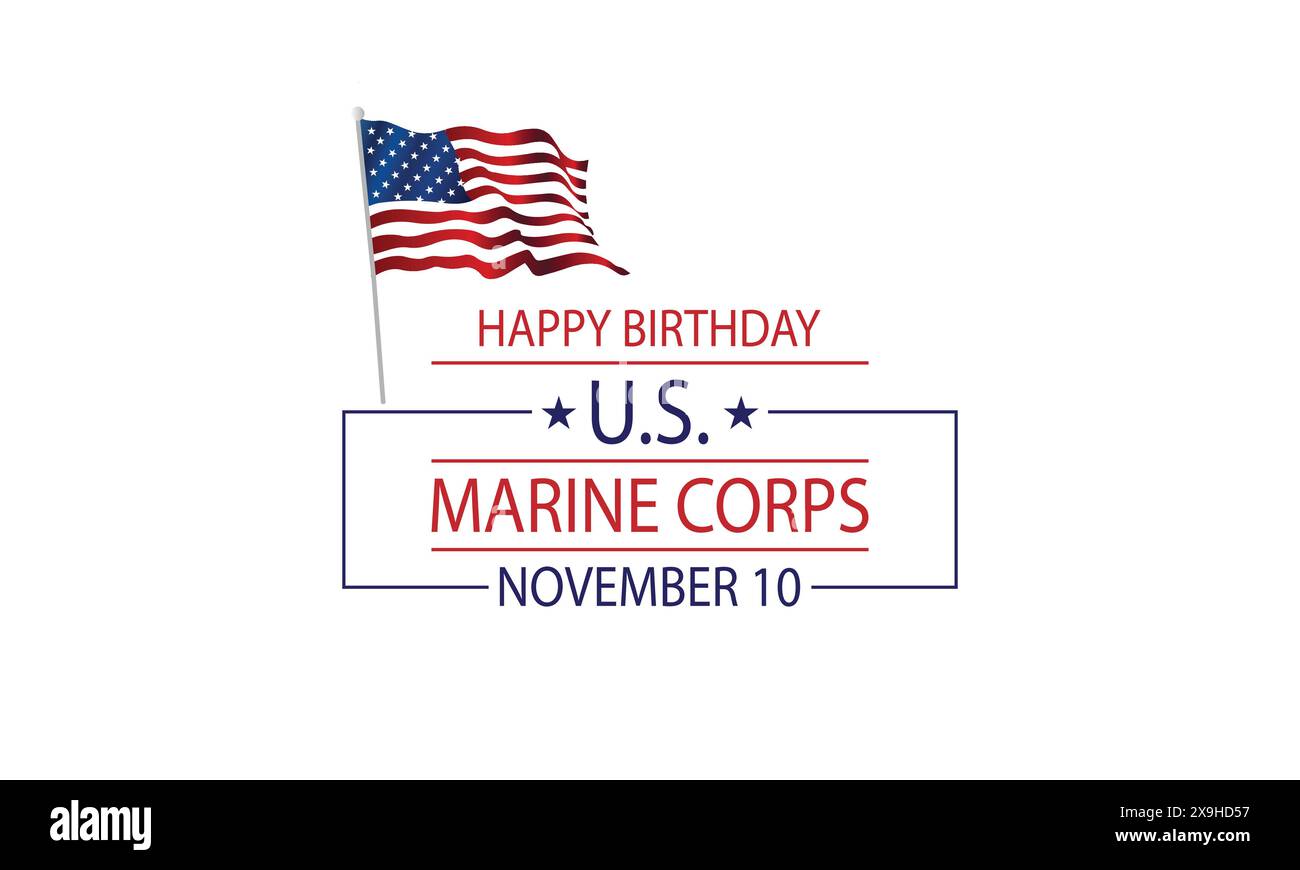 United States Marine Corps Birthday Text Style with the USA Flag Stock ...