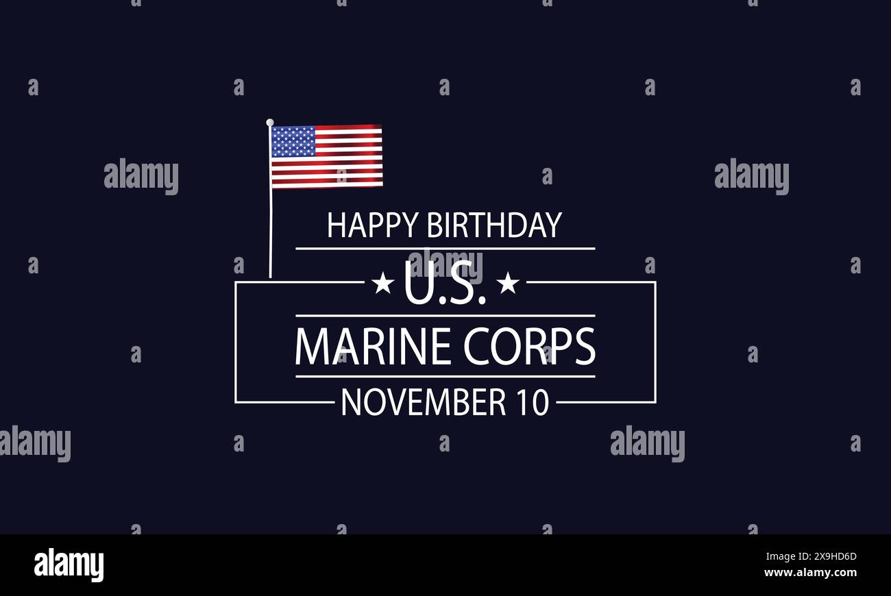 United States Marine Corps Birthday Text Style with the USA Flag Stock ...
