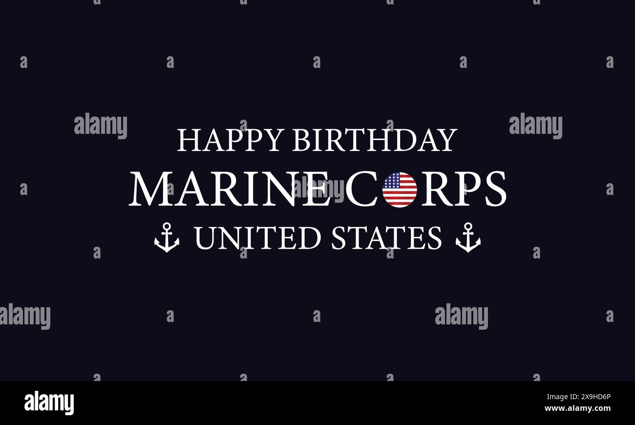 United States Marine Corps Birthday Text Style with the USA Flag Stock ...