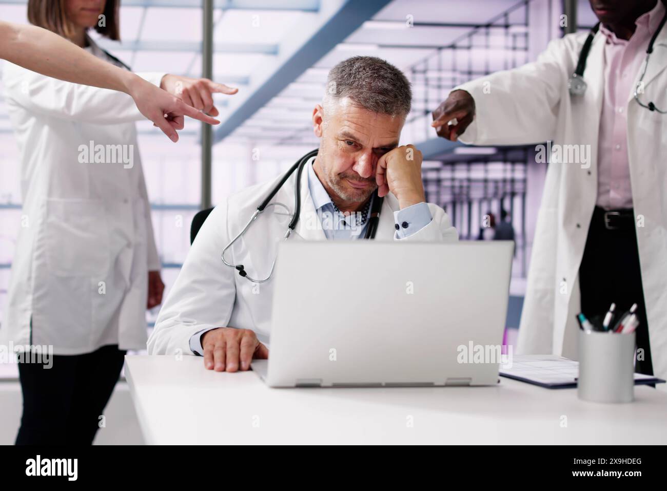 Finger pointing blame nurse hi-res stock photography and images - Alamy
