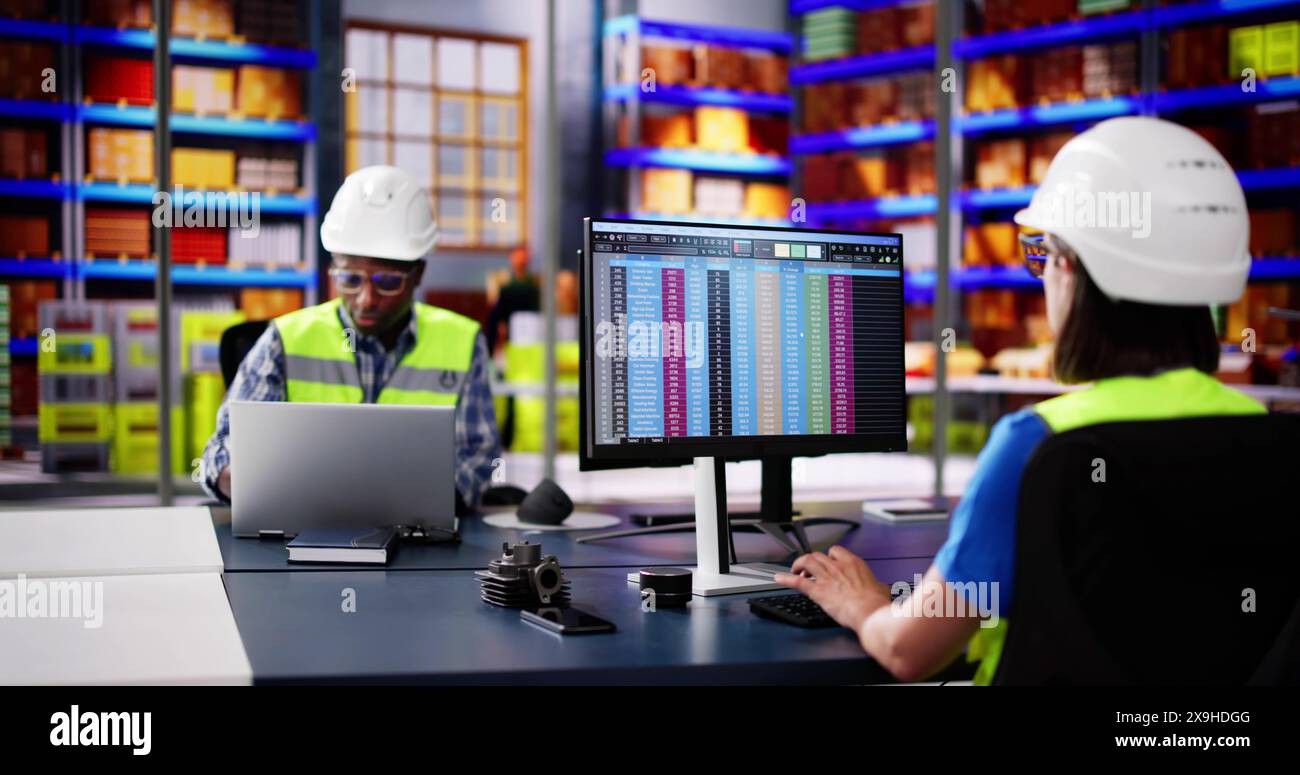 Digital Warehouse And Logistics Store. Staff Working Stock Photo - Alamy
