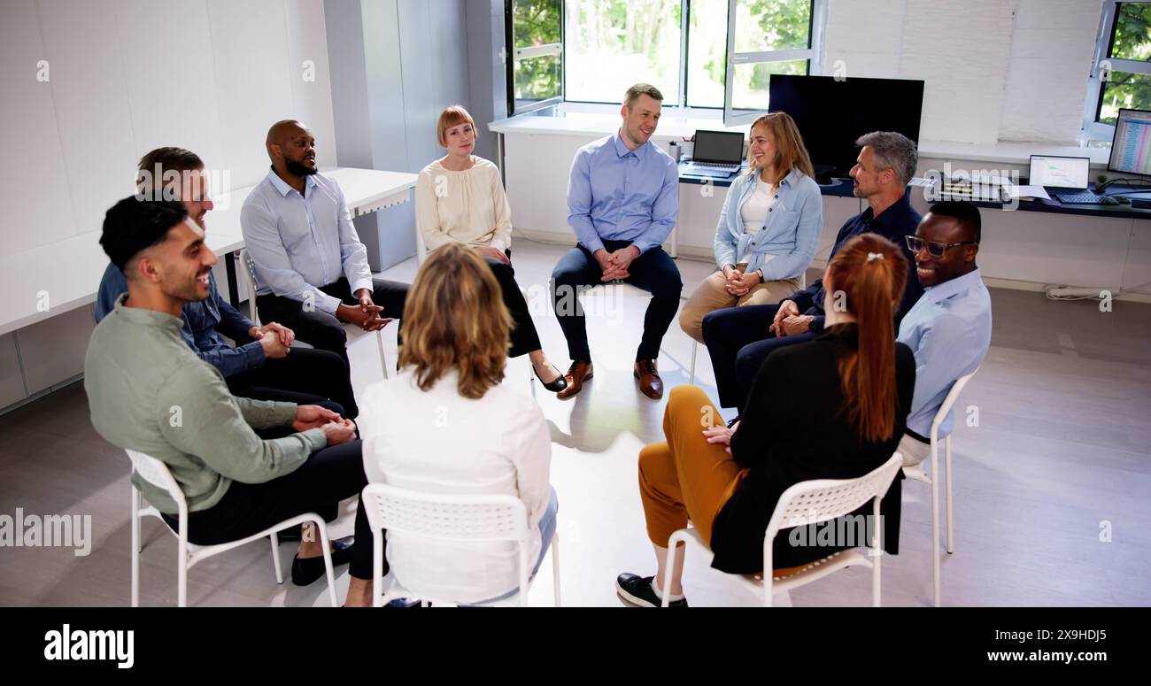 Business Communication In Office And Teamwork. Sitting Meeting Stock ...