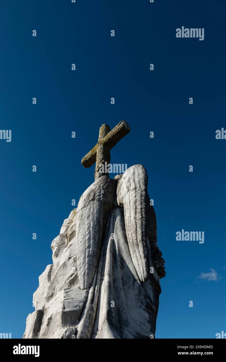angels wings and crucifix on grave at tenterfield in northern new south ...