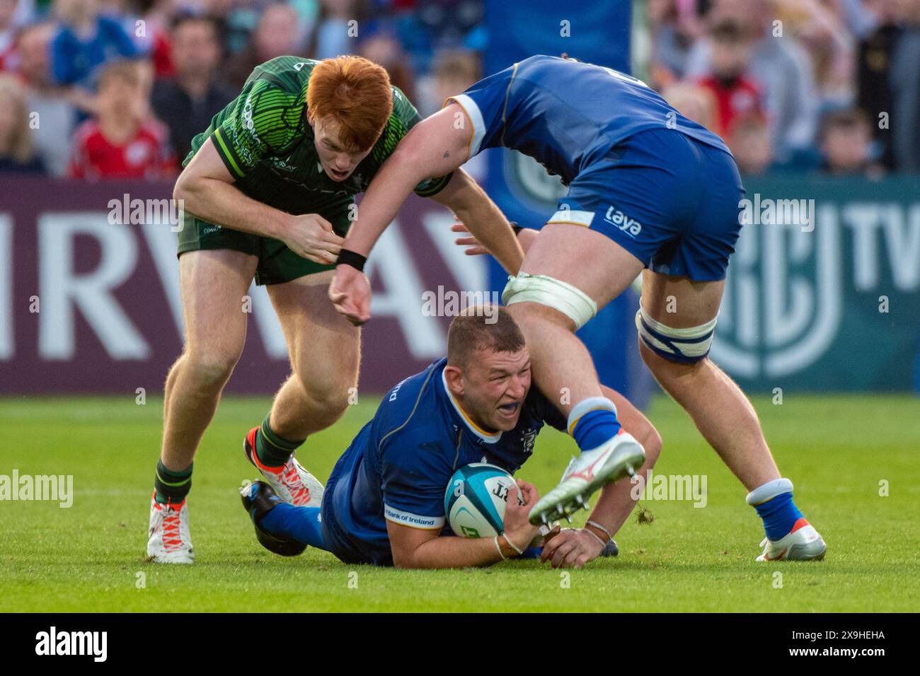 Dublin, Ireland. 01st June, 2024. Ross Molony of Leinster with the ball ...