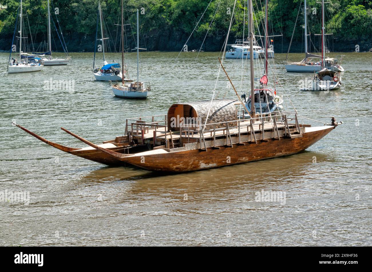 Traditional Polynesian Canoe at Hiva Oa, Marquesas Islands, French ...