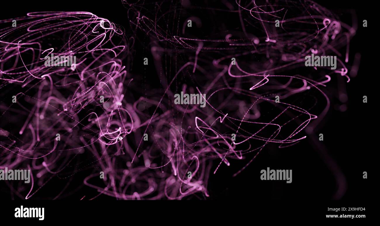Image of purple light trails over black background Stock Photo - Alamy