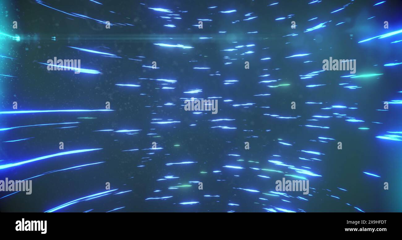 Image of blue light trails over black background Stock Photo - Alamy