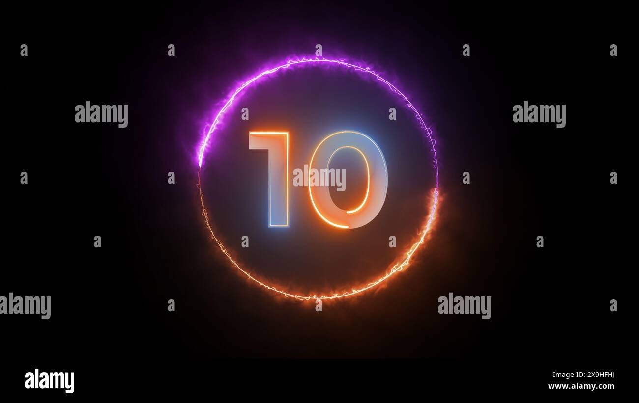 An image of the number 10 in a glowing, futuristic font, surrounded by ...