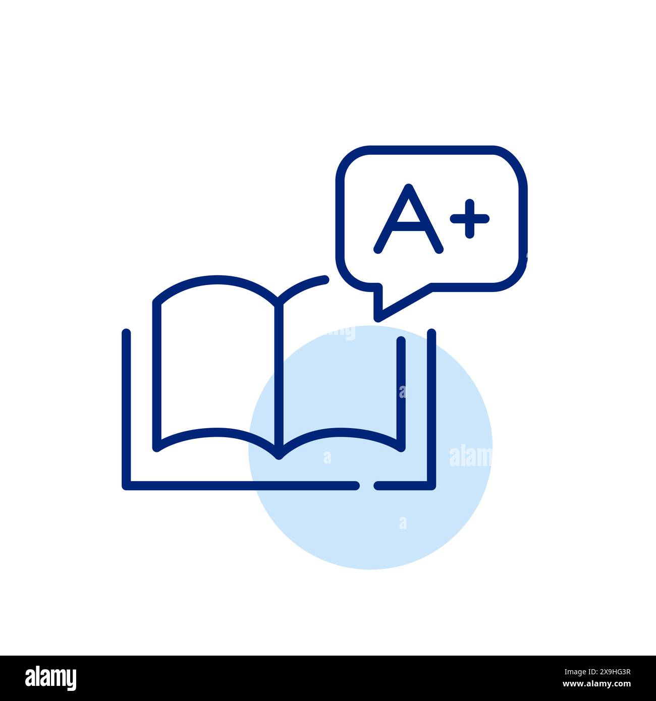 Book and A grade message. High academic performance in school and ...