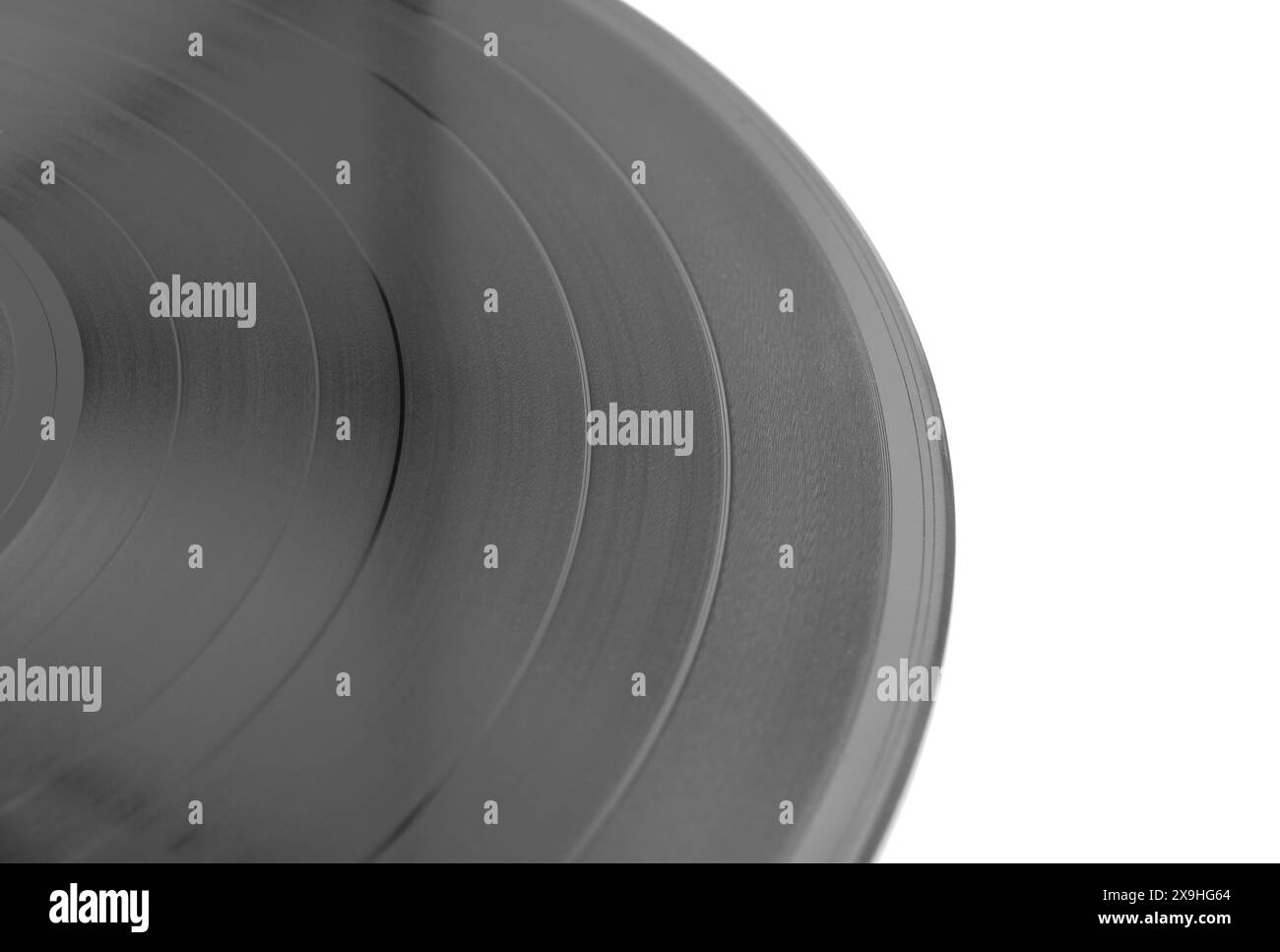 Vinyl record disc with isolated over a white background. Black vinyl ...