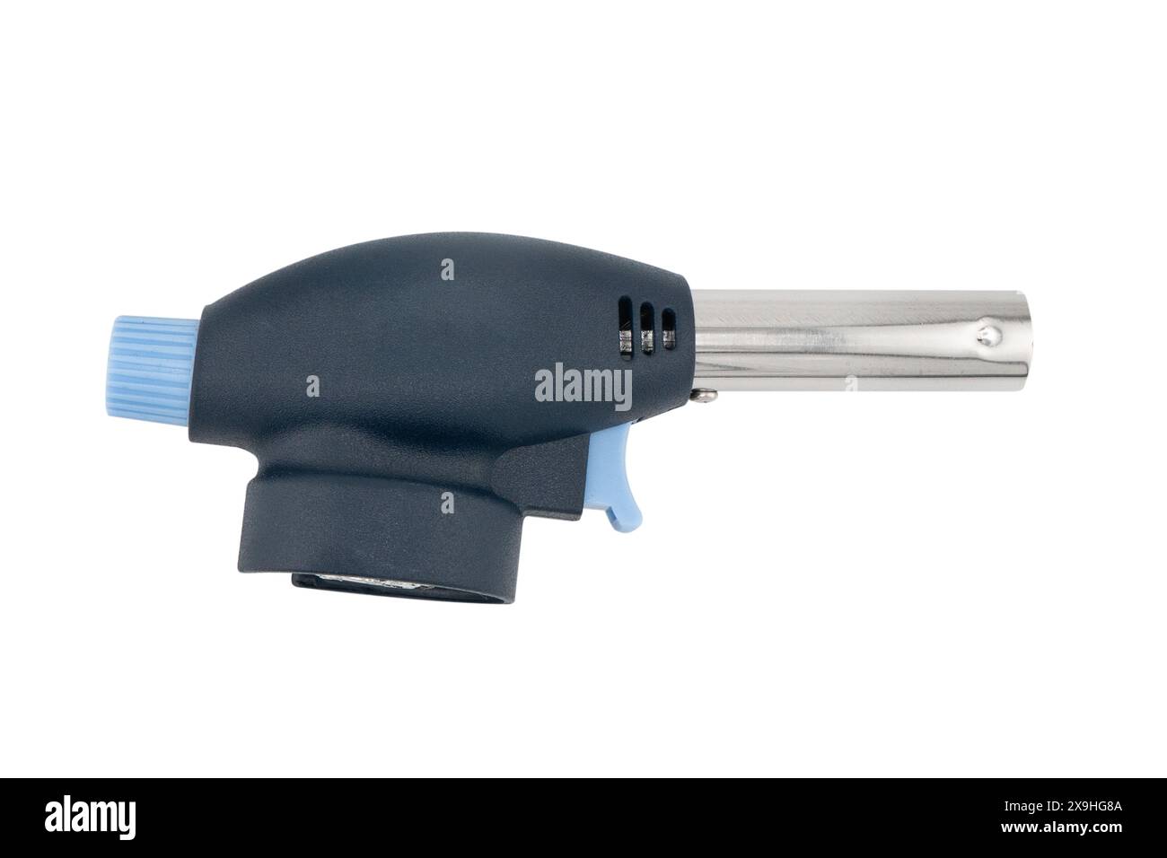 Manual gas torch burner isolated on white background. Flame gun blow ...