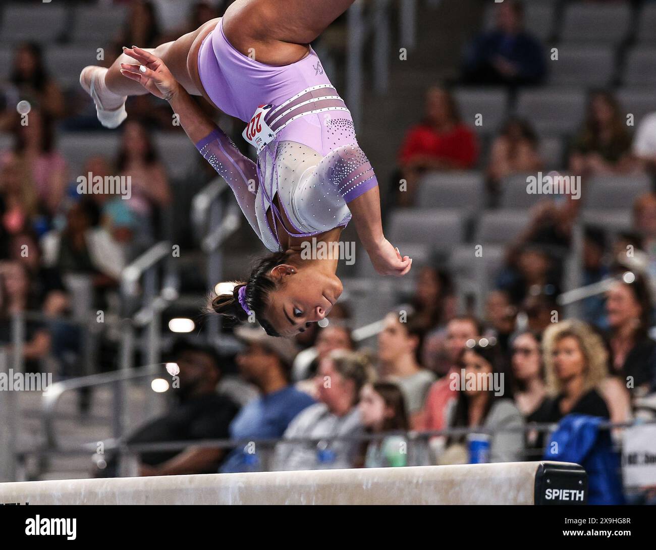 May 31, 2024: Addison Fatta competes on the balance beam during the ...