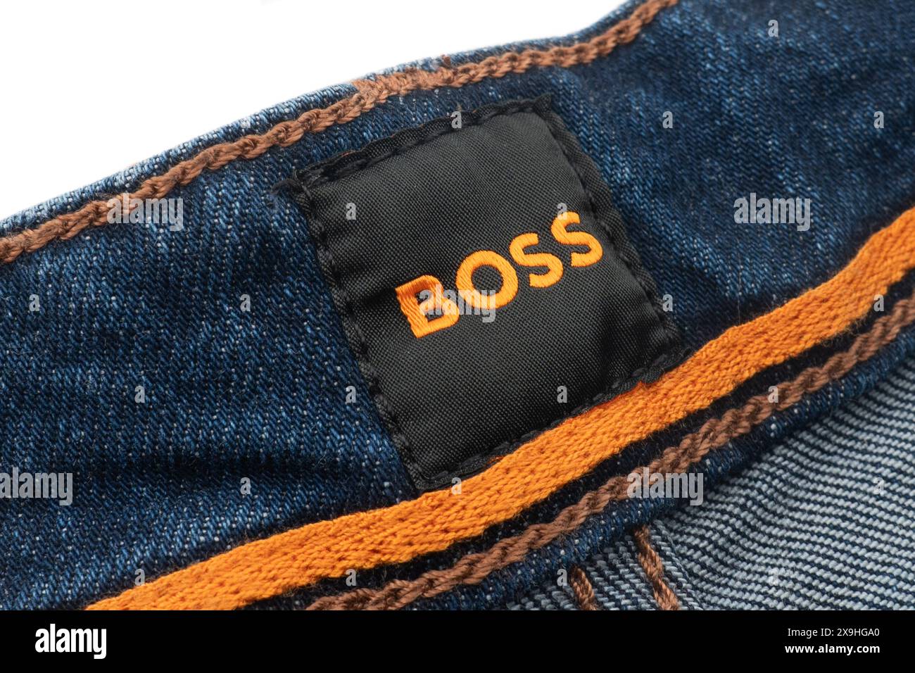 Yerevan, Armenia, January 10, 2024: Boss Hugo Boss logo on the modern ...