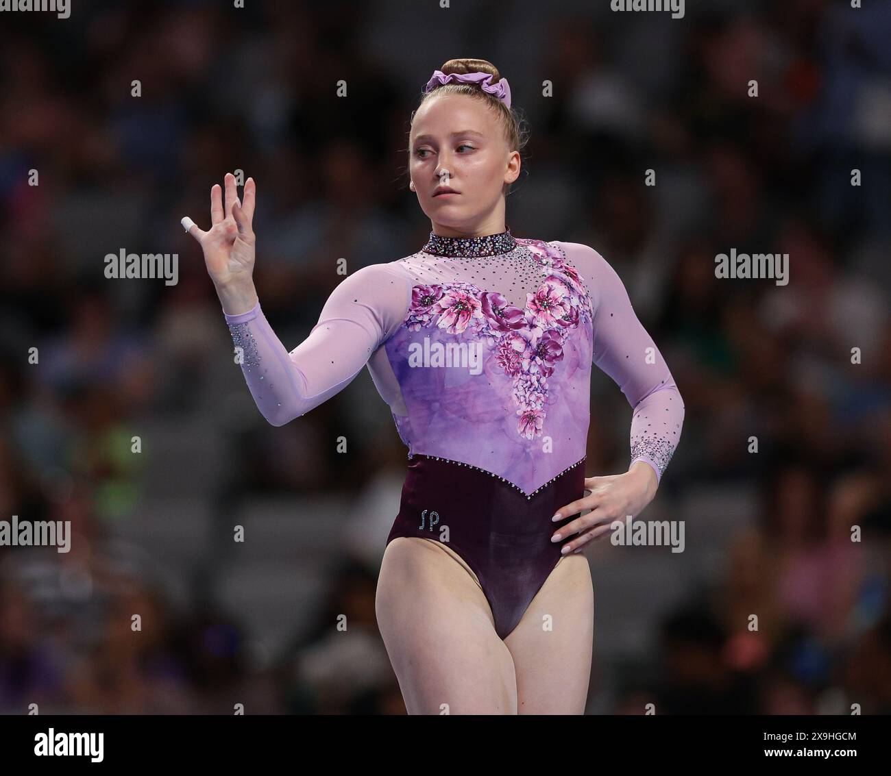 May 31, 2024: Marissa Neal of GAGE competes on the balance beam during ...