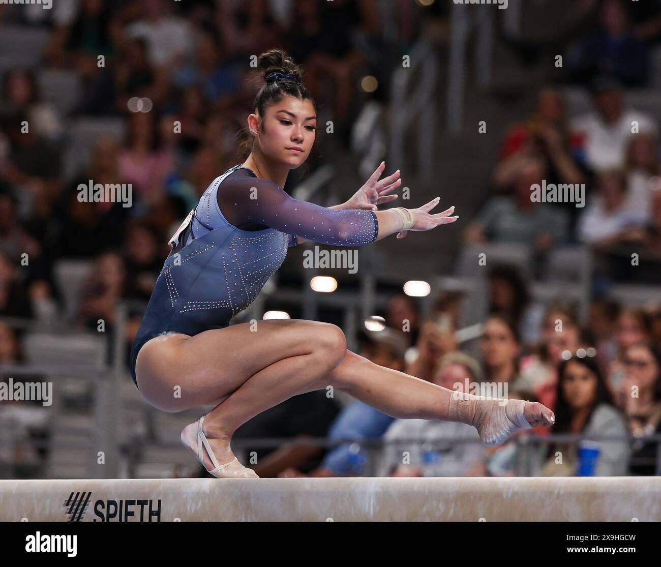 May 31, 2024: Kayla DiCello competes on the balance beam during the ...