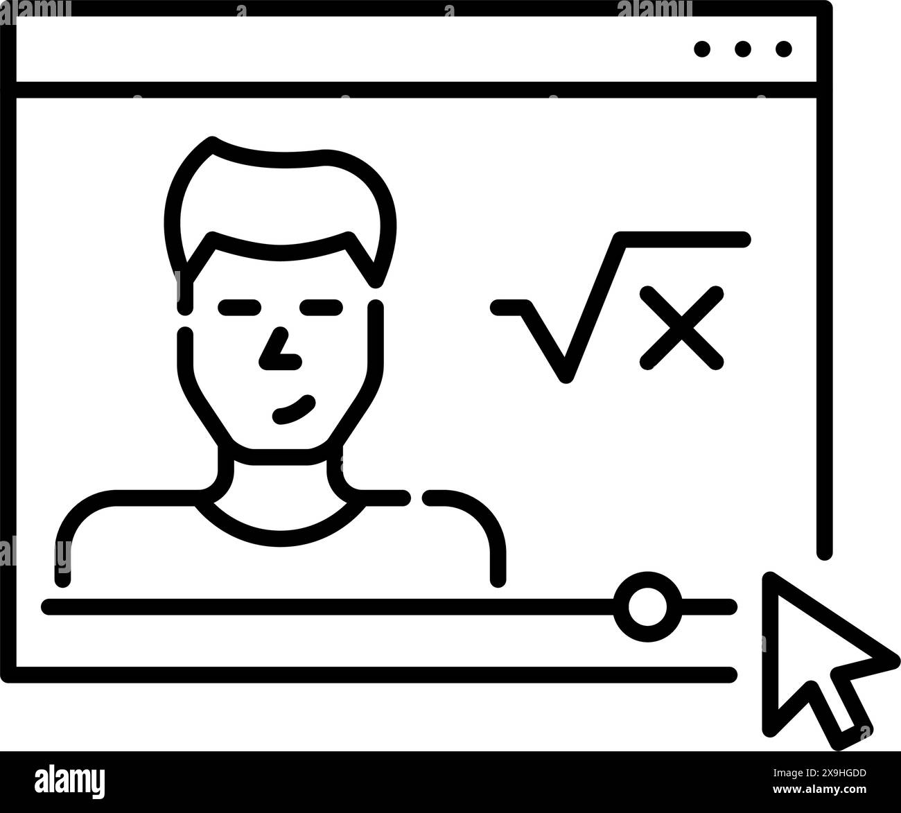 Educational maths male video blogger. Square root and x. Virtual ...