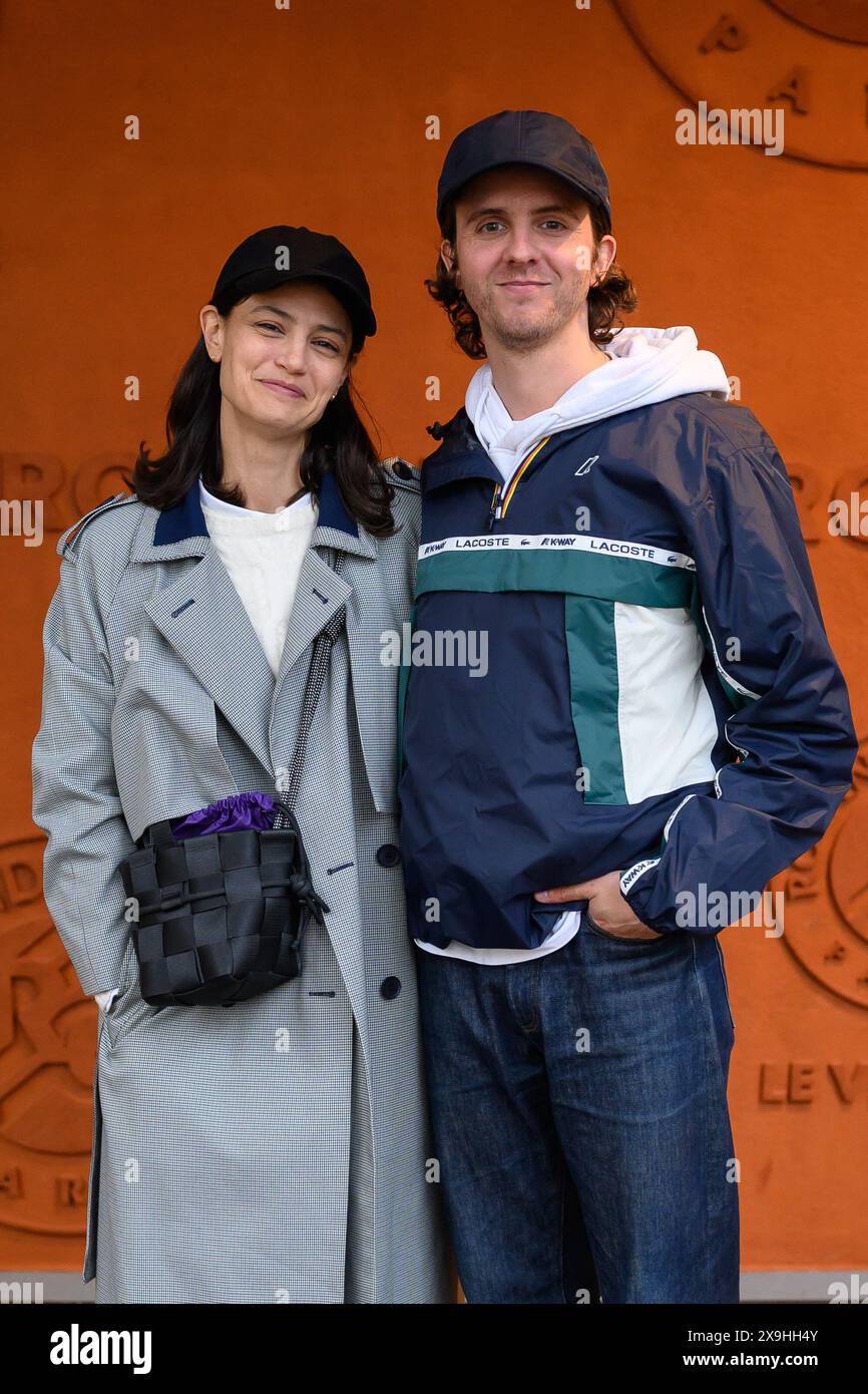 Lucie Boujenah and Thomas Soliveres attend the 2024 French Open at ...