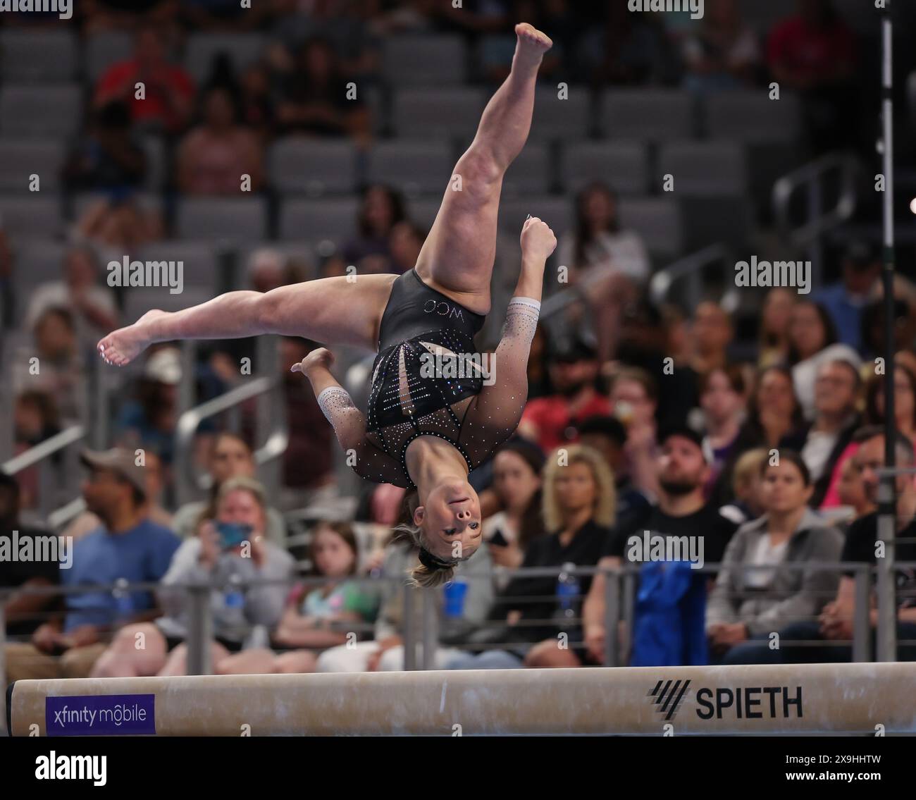 May 31, 2024: Joscelyn Roberson competes on the balance beam during the ...